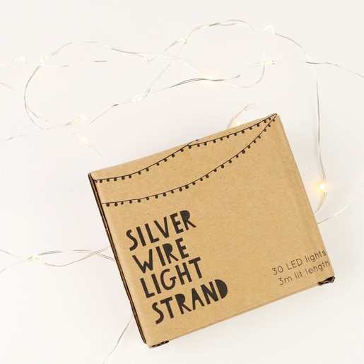 30 Battery Powered LED Silver Wire String Lights | Lisa Angel
