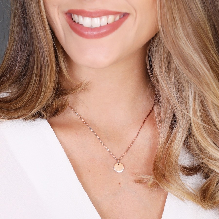 Personalised Disc Charm Initial Necklace | Lisa Angel