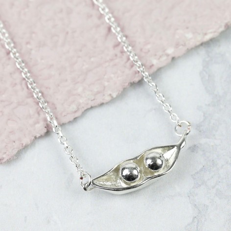 Sterling Silver Two Peas in a Pod Necklace | Lisa Angel