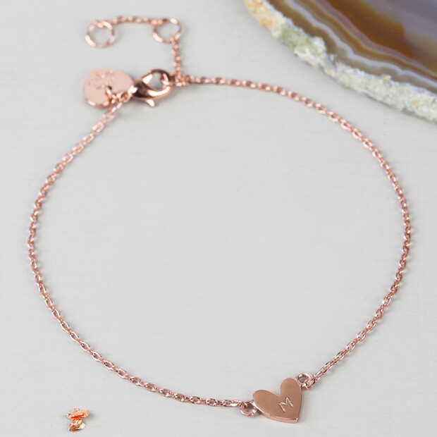 Shiny Rose Gold Heart Bracelet | Jewellery | Lisa Angel