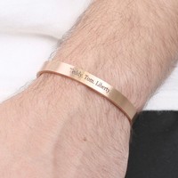 Personalised Antique Thick Leather Bracelet for Him | Lisa Angel