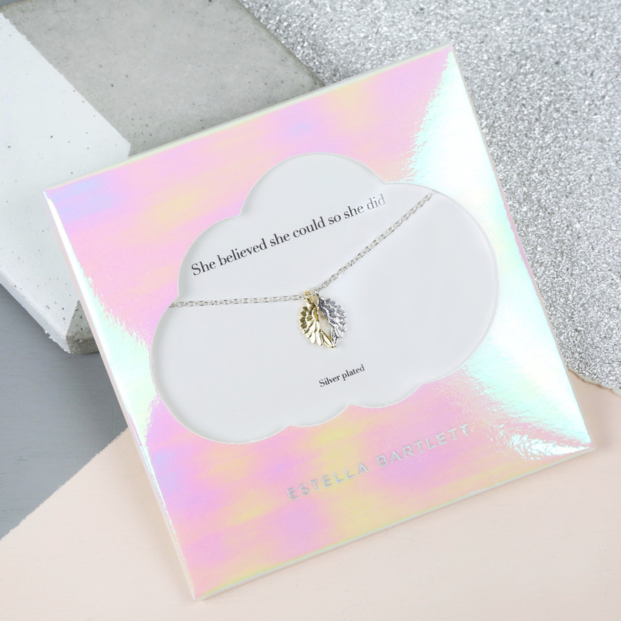 Estella Bartlett | Silver and Gold Wing Necklace | Lisa Angel