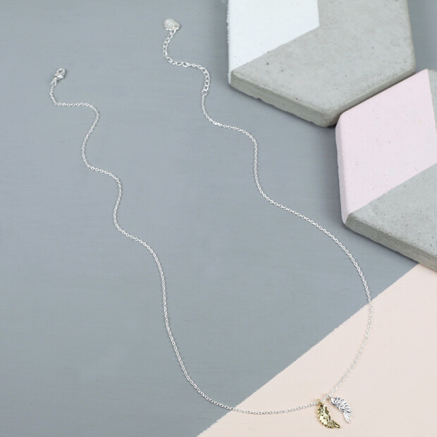 Estella Bartlett | Silver and Gold Wing Necklace | Lisa Angel
