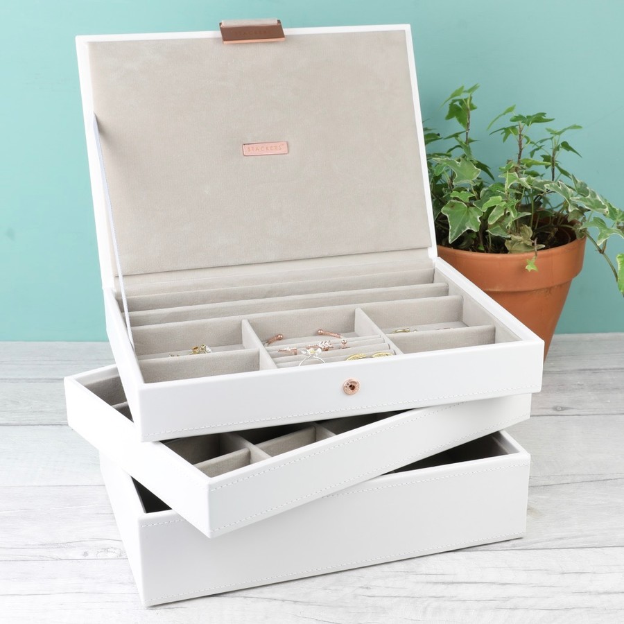 Stackers | Personalised White Jewellery Box Lid | Lisa Angel