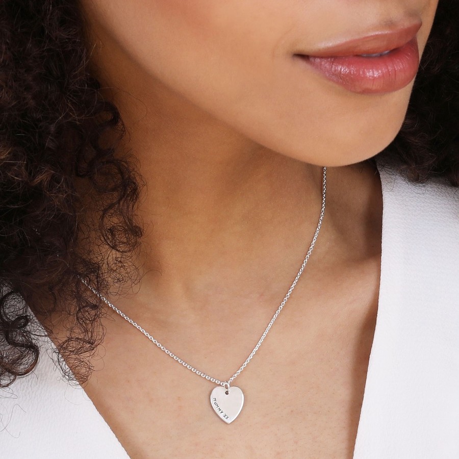 Personalised Sterling Silver Heart Pendant Necklace | Lisa Angel