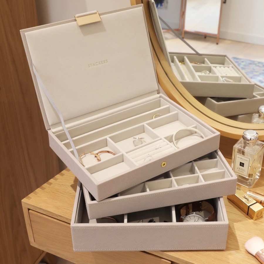 Stackers Personalised Taupe Jewellery Box Lid | Lisa Angel