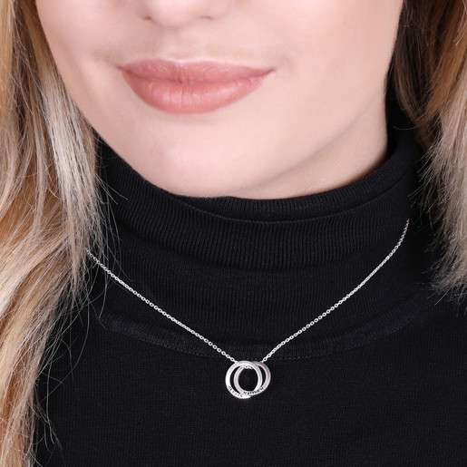 Personalised Silver Interlocking Circles Necklace | Lisa Angel