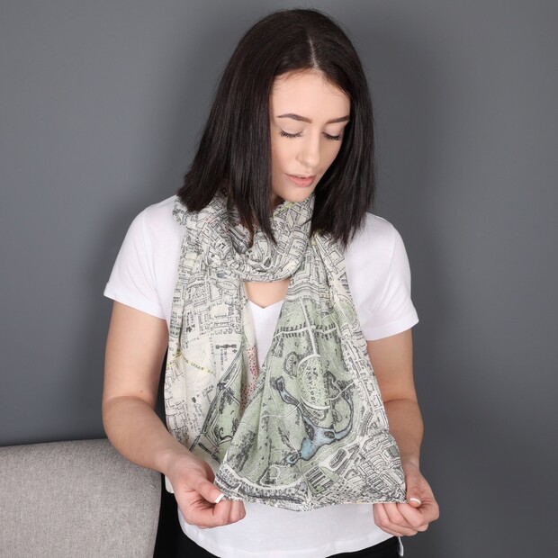 Personalised Vintage London Map Scarf | Lisa Angel