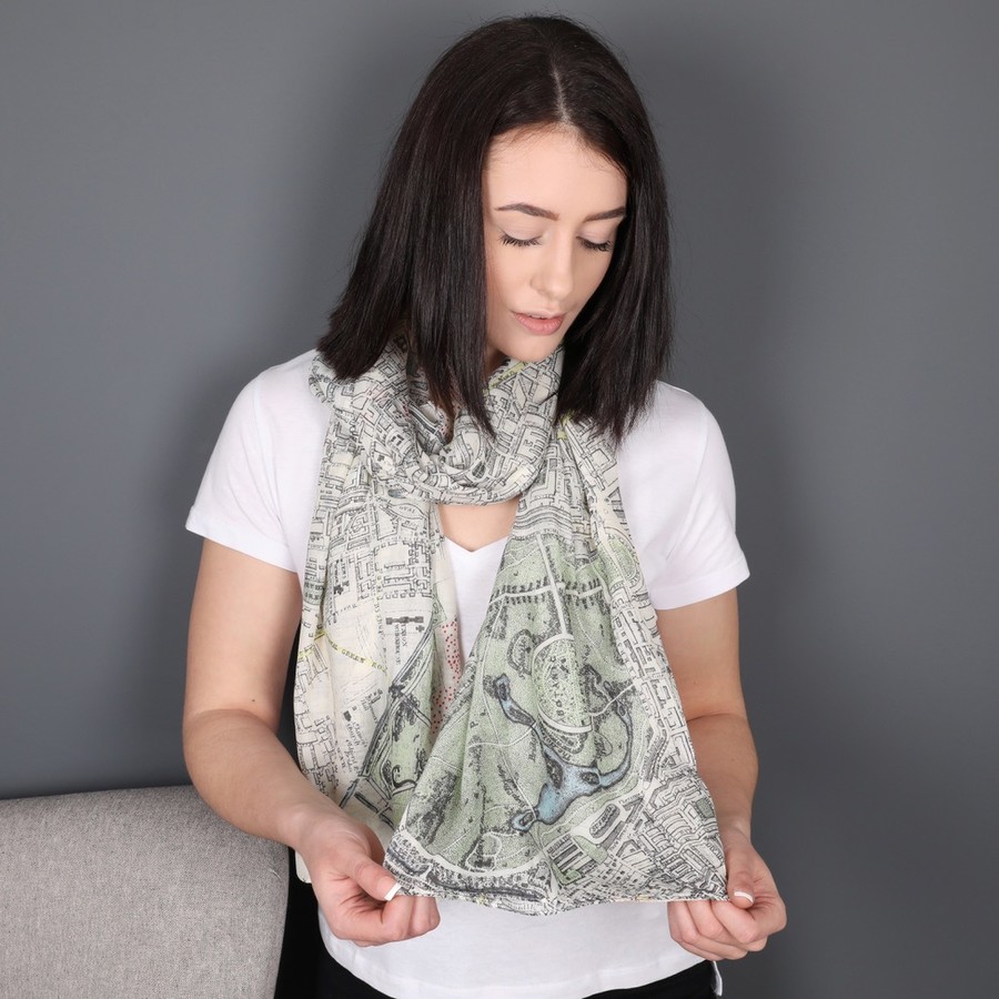 Personalised Vintage London Map Scarf | Lisa Angel