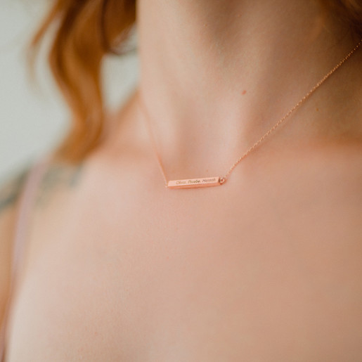 Personalised Horizontal Bar Necklace | Lisa Angel