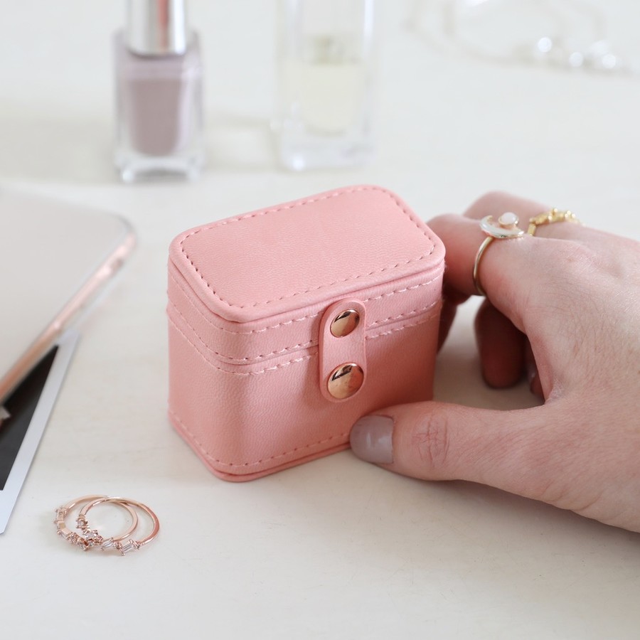 Petite Travel Ring Box in Pink | Jewellery Storage | Lisa Angel