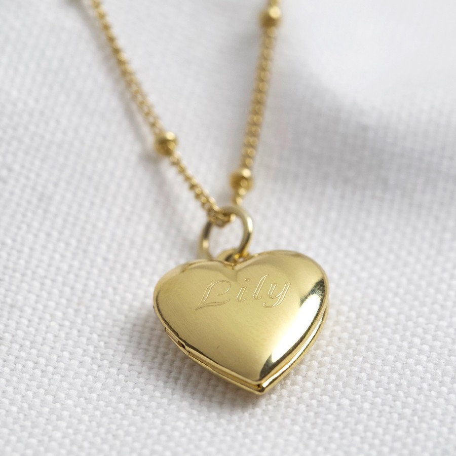 Personalised Engraved Heart Locket Necklace | Lisa Angel