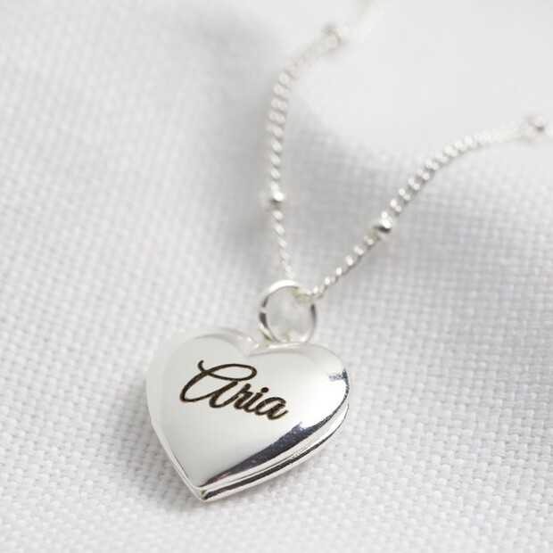 Personalised Engraved Heart Locket Necklace | Lisa Angel