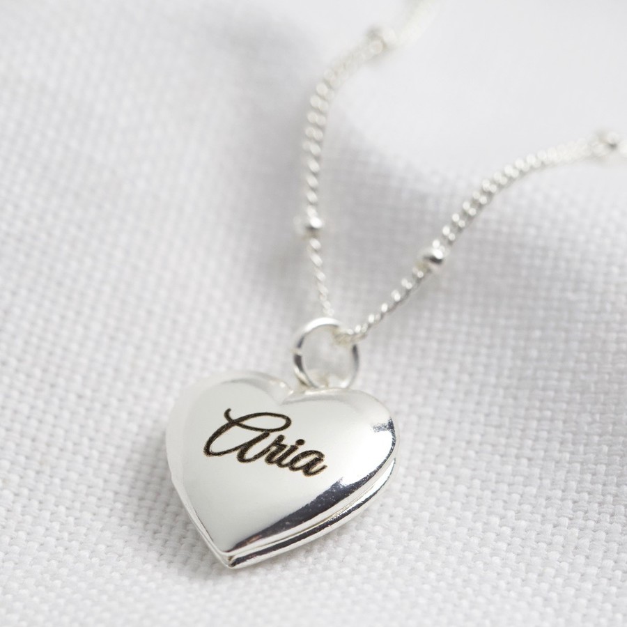 Personalised Engraved Heart Locket Necklace | Lisa Angel