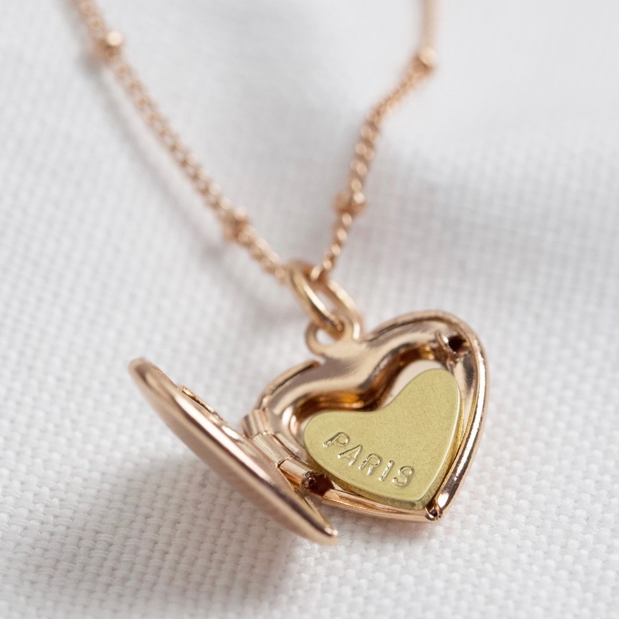 Personalised Engraved Heart Locket Necklace | Lisa Angel
