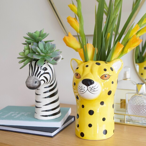 Ceramic Leopard Head Vase | Home Accessories | Lisa Angel