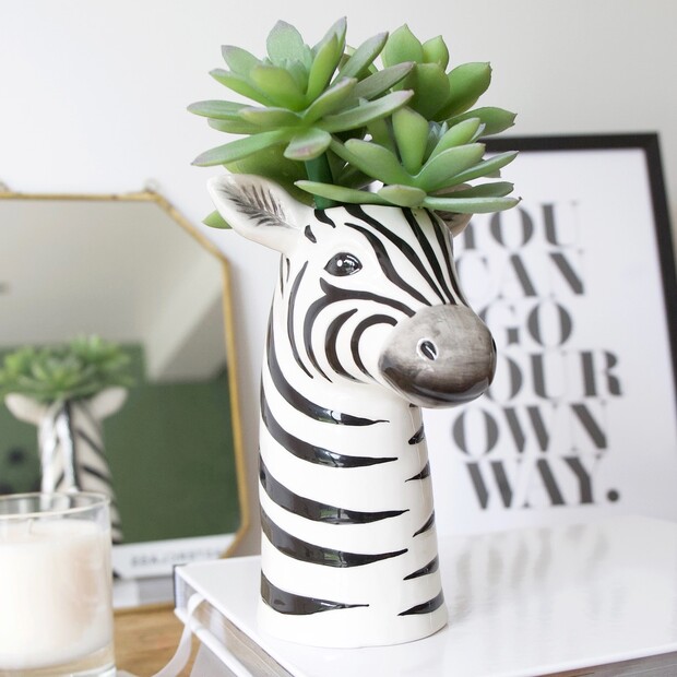 Ceramic Zebra Head Vase | Indoor Homeware | Lisa Angel