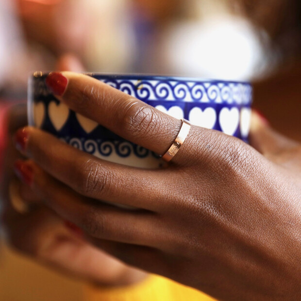 Personalised Adjustable Stainless Steel Bar Ring | Lisa Angel