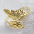Gold Double Feather Ring | Jewellery | Lisa Angel