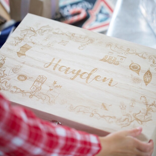 Personalised Name Wooden Christmas Eve Box | Lisa Angel