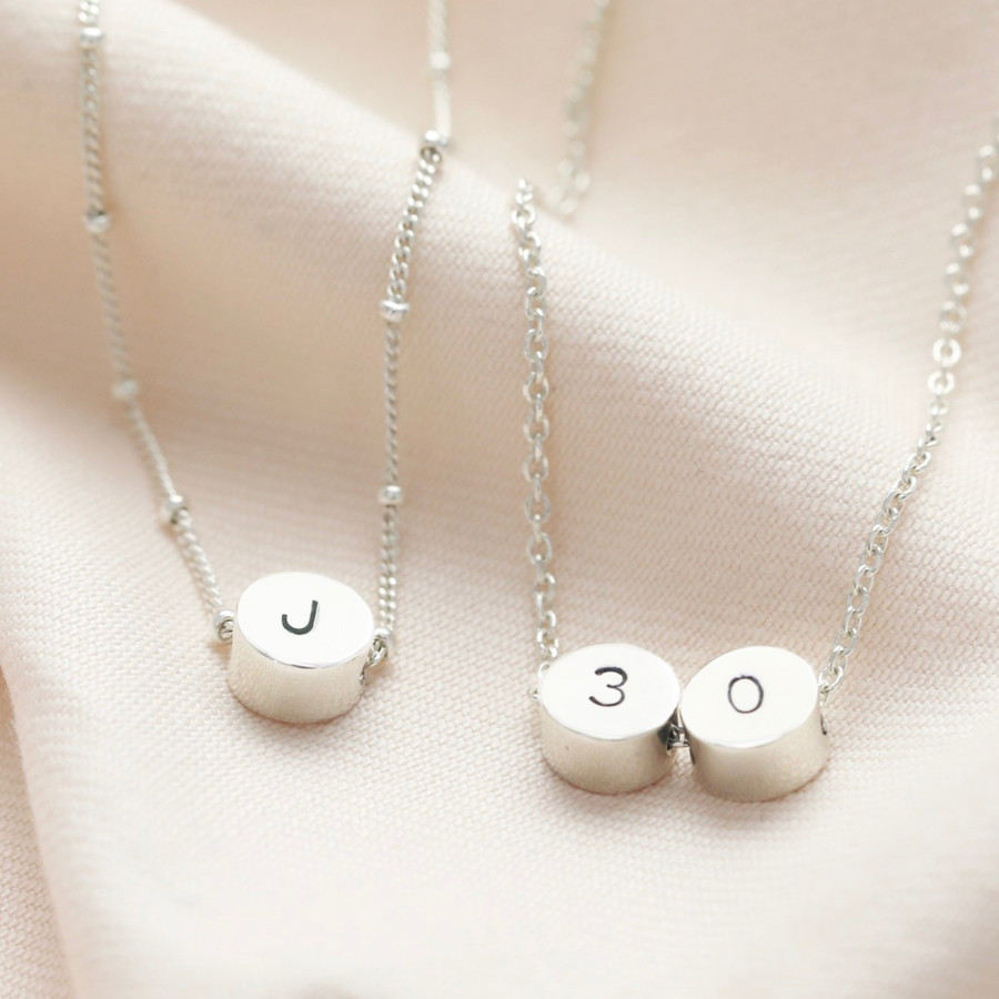 Personalised Sterling Silver Circle Bead Necklace | Lisa Angel