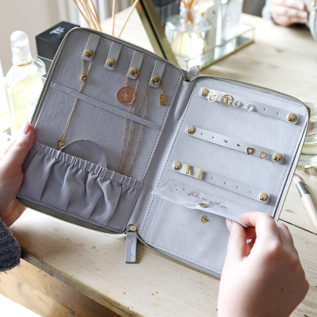 Grey Travel Jewellery Wallet | Accessories | Lisa Angel
