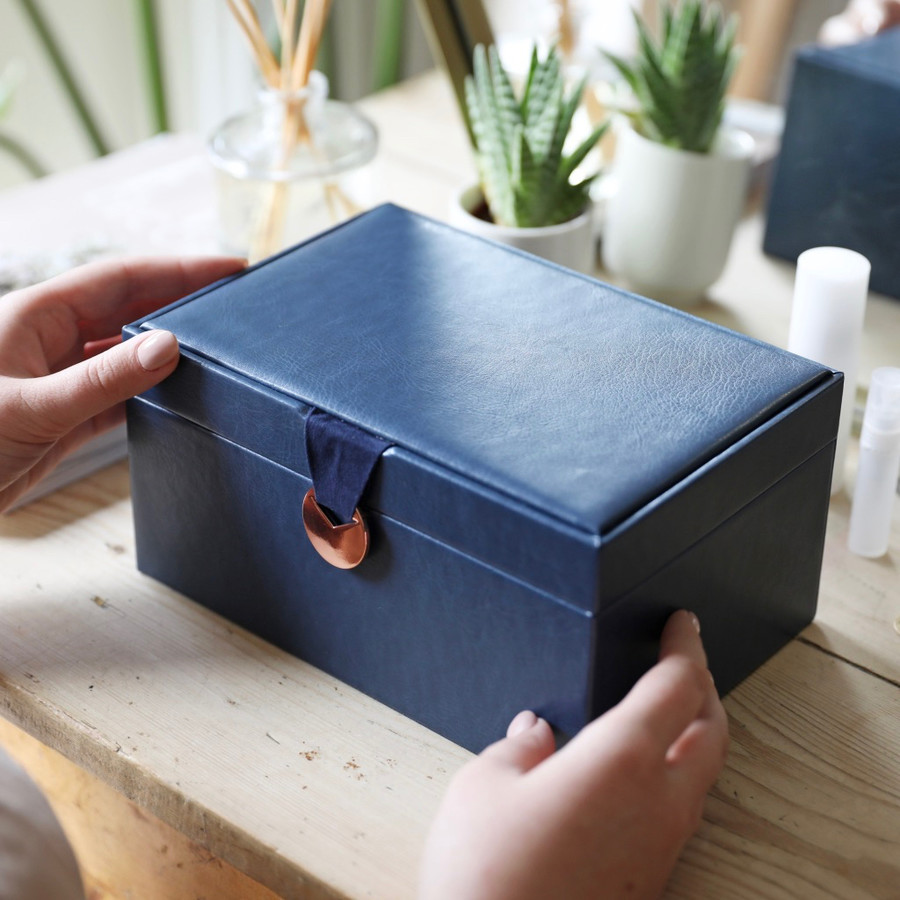 Navy Two Tier Jewellery Box | Jewellery Storage | Lisa Angel