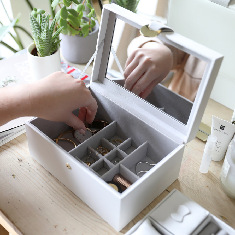 White Two Tier Jewellery Box | Jewellery Storage | Lisa Angel
