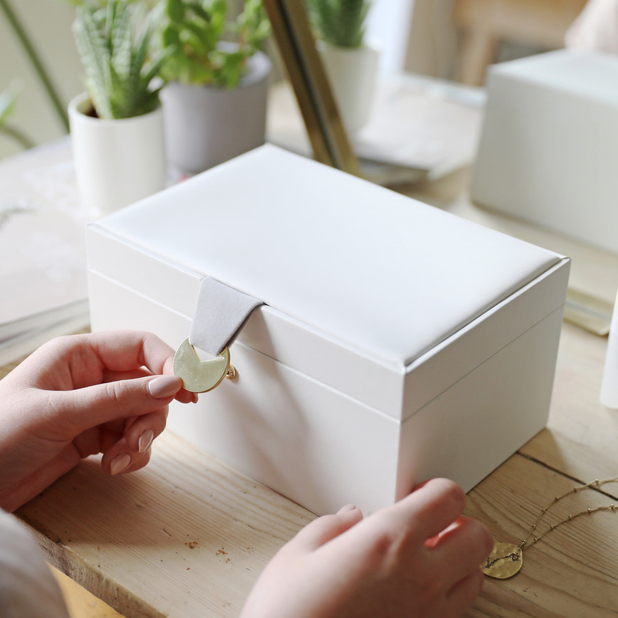 White Two Tier Jewellery Box | Jewellery Storage | Lisa Angel
