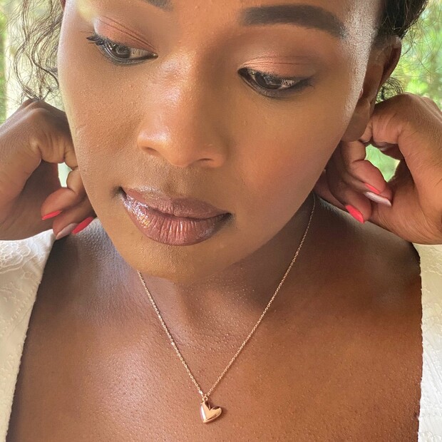 3D Heart Pendant Necklace in Rose Gold| Lisa Angel Jewellery