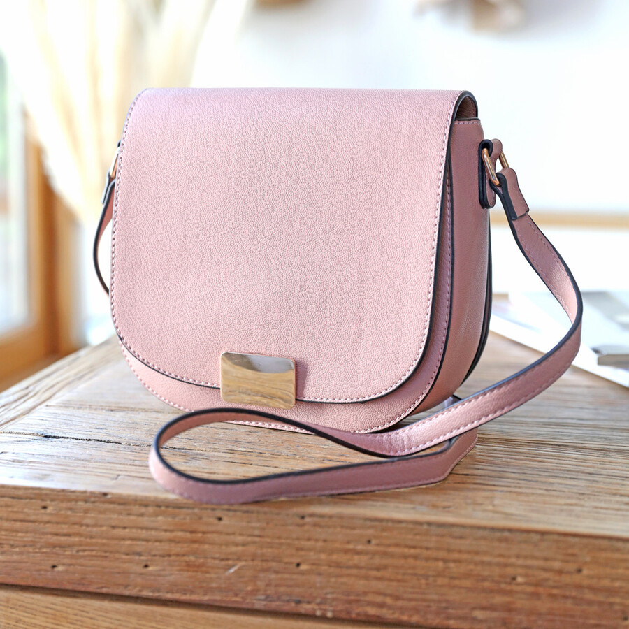Vegan Leather Crossbody Bag in Pink | Lisa Angel