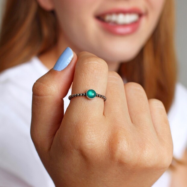 Sterling Silver Mood Stone Ring | Lisa Angel