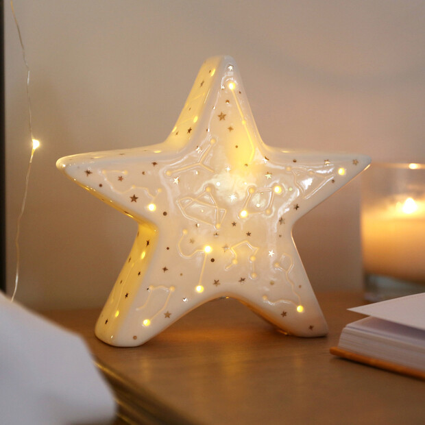 LED Constellation Ceramic Standing Star Decoration | Lisa Angel
