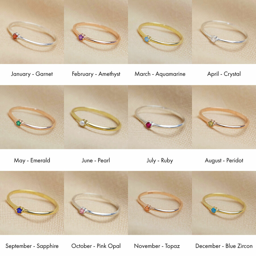 Sterling Silver Birthstone Ring | Jewellery | Lisa Angel