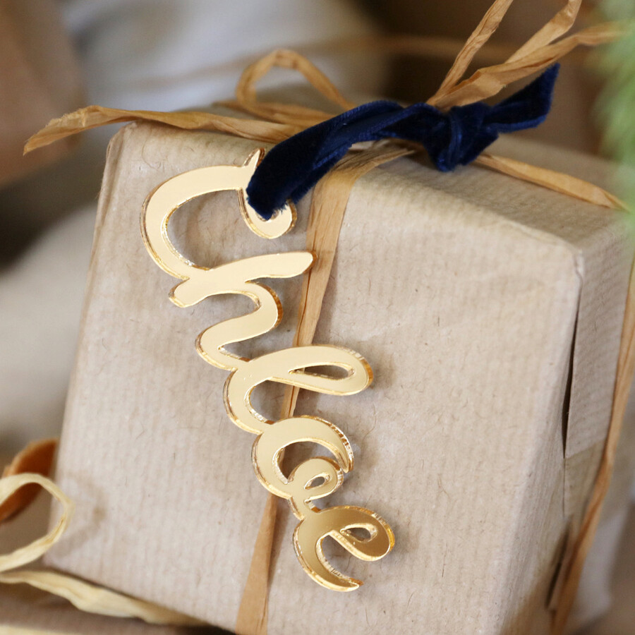 Personalised Set of 3 Acrylic Name Gift Tags | Lisa Angel