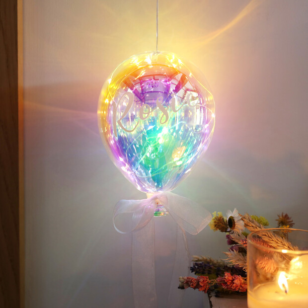 Personalised Iridescent LED Hanging Balloon Light | Lisa Angel