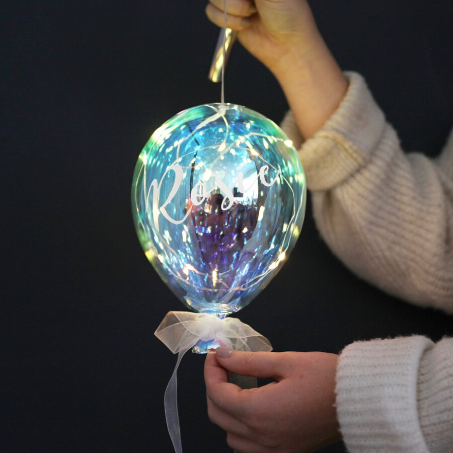 Personalised Iridescent LED Hanging Balloon Light | Lisa Angel