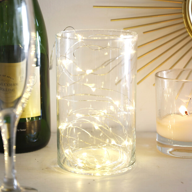 30 Battery Powered LED Silver Wire String Lights | Lisa Angel