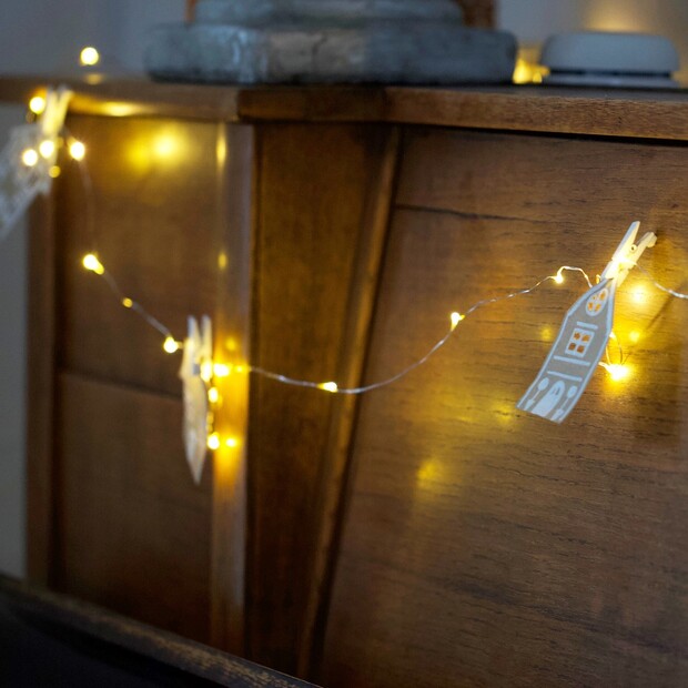 30 Battery Powered LED Silver Wire String Lights | Lisa Angel