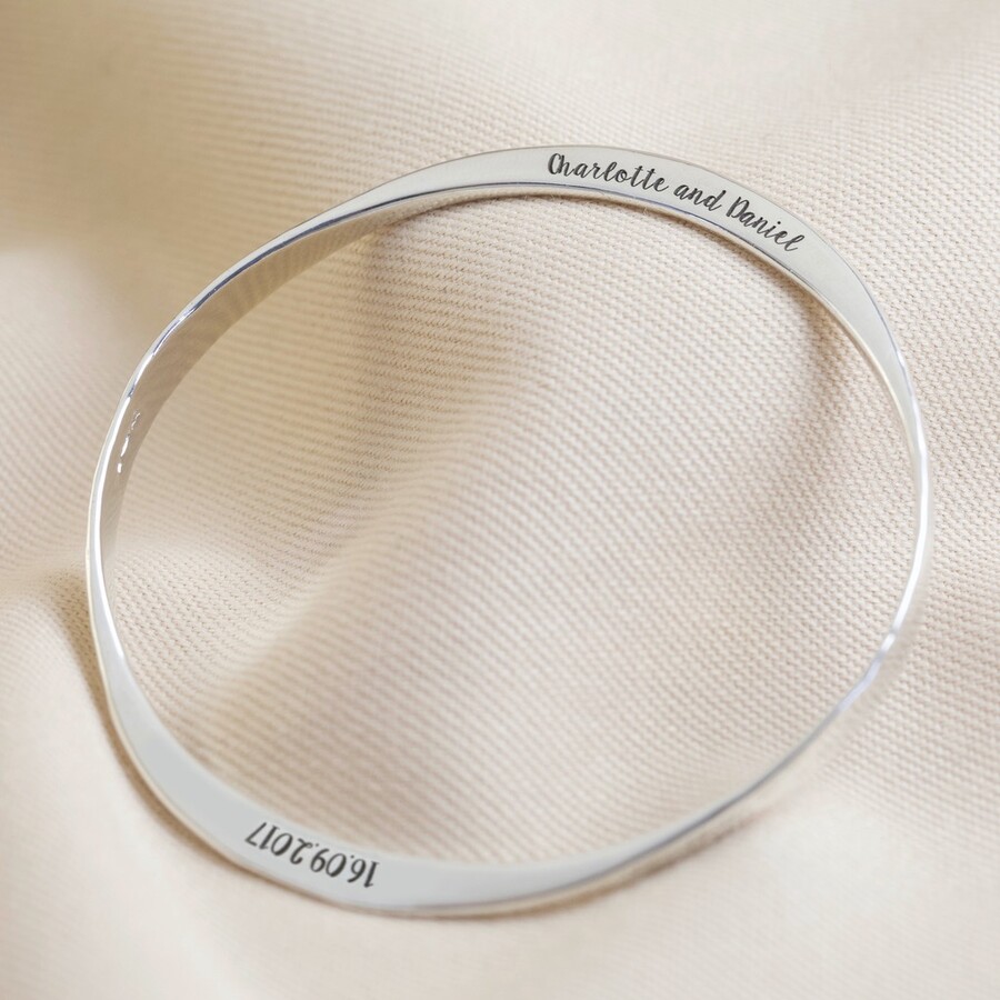 Personalised Sterling Silver Bangle | Bracelets | Lisa Angel