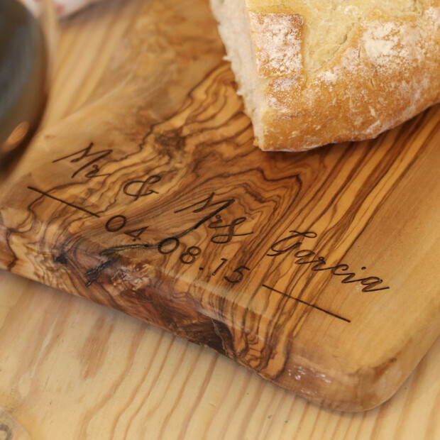 Personalised Irregular Olive Wood Serving Board | Lisa Angel