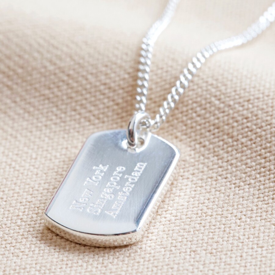 Personalised Double Dog Tag Charm Necklace | Lisa Angel