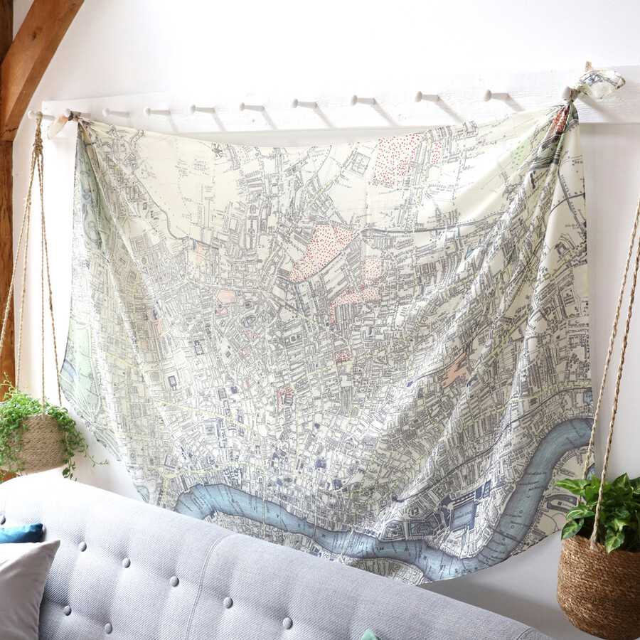Personalised Vintage London Map Scarf | Lisa Angel