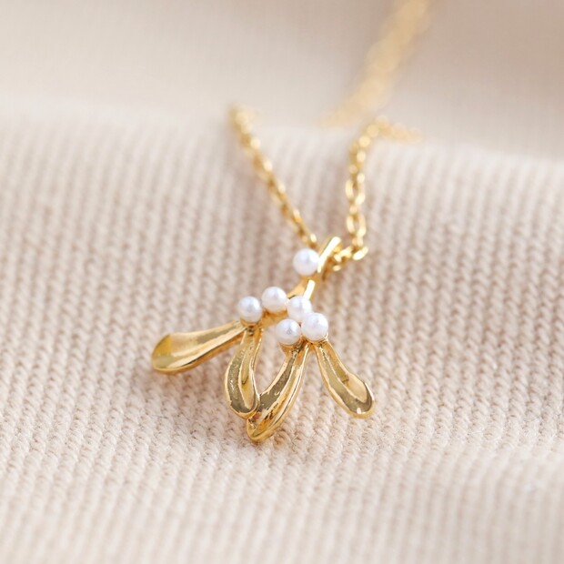 Mistletoe Necklace in Gold | Christmas | Lisa Angel