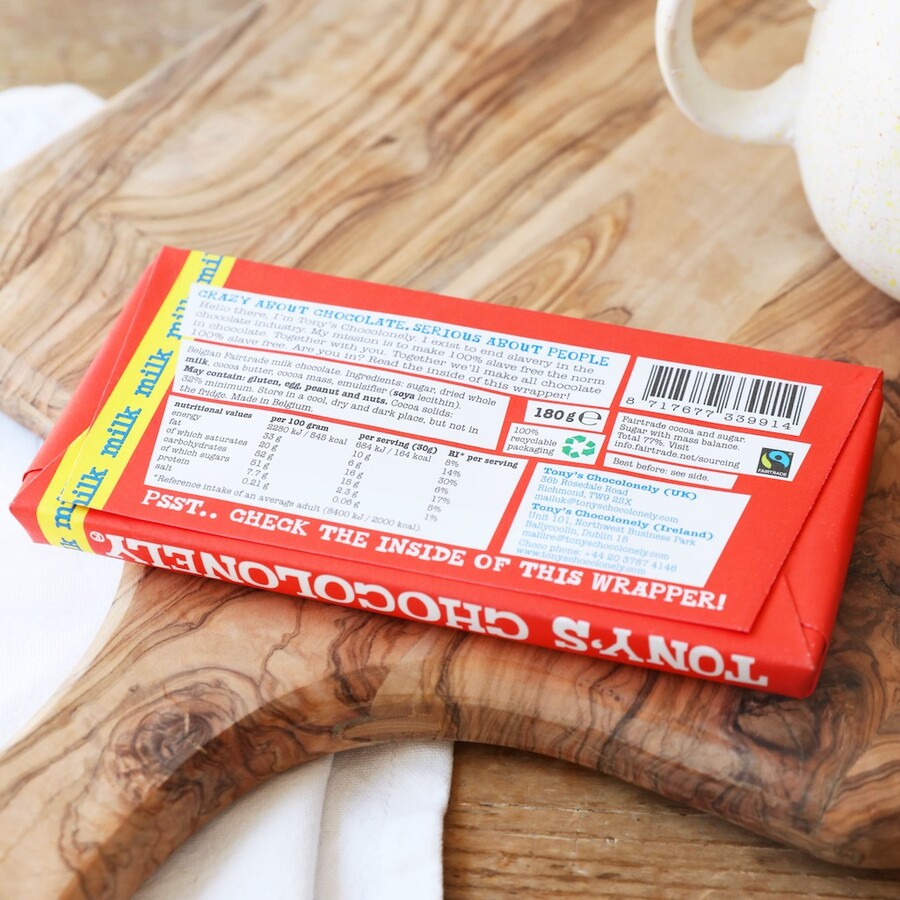 Tony's Chocolonely Milk Chocolate Bar | Food | Lisa Angel