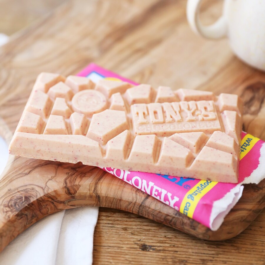 Tony's Chocolonely Raspberry Popping Candy Bar | Lisa Angel