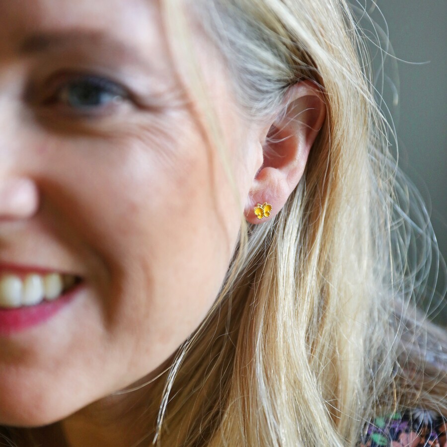Enamel Butterfly Stud Earrings in Gold | Lisa Angel