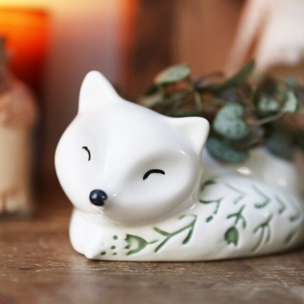Small Ceramic Sleeping Fox Planter | Homeware | Lisa Angel