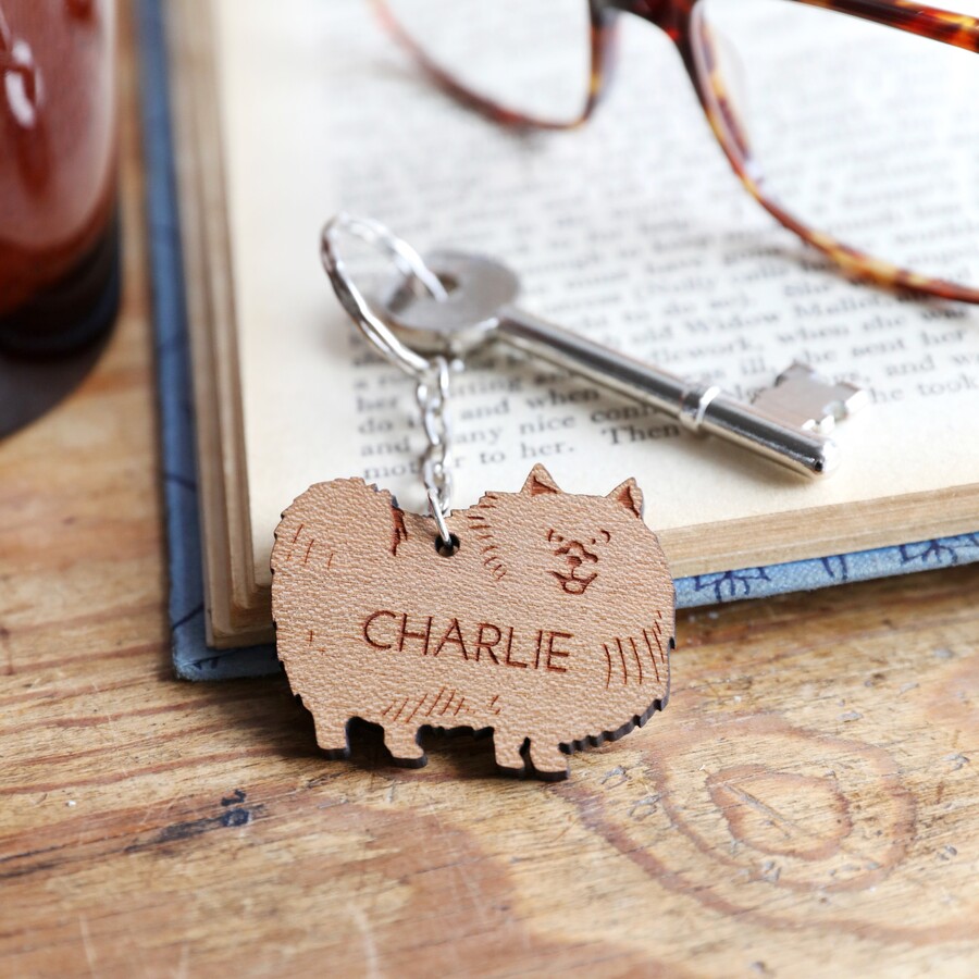 Personalised Wooden Dog Keyring | Lisa Angel