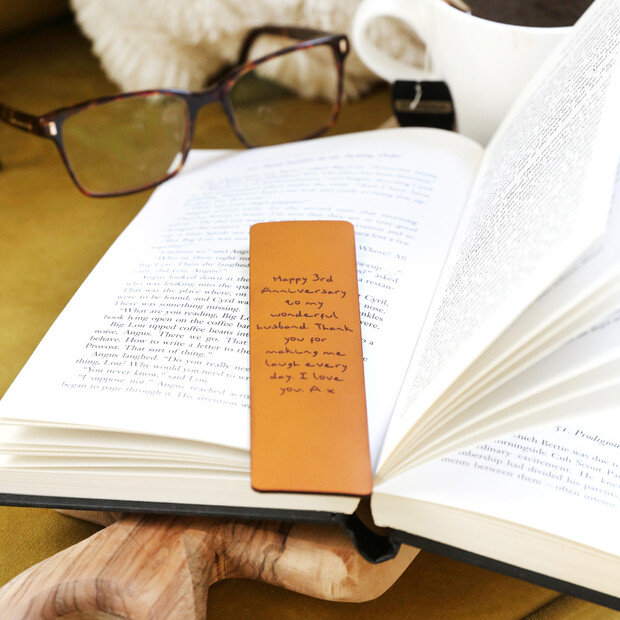 Personalised Meaningful Message Leather Bookmark | Lisa Angel